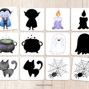 Halloween Shadow Matching Cards, Halloween Matching Game, Fall ...