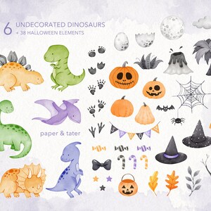 Halloween Dinosaurs Watercolor Clipart, Spooky Dinos PNG - Etsy