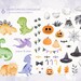 Halloween Dinosaurs Watercolor Clipart, Spooky Dinos PNG - Etsy