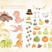 Watercolor Autumn Dinosaur Clipart Fall Dino Clip Art - Etsy