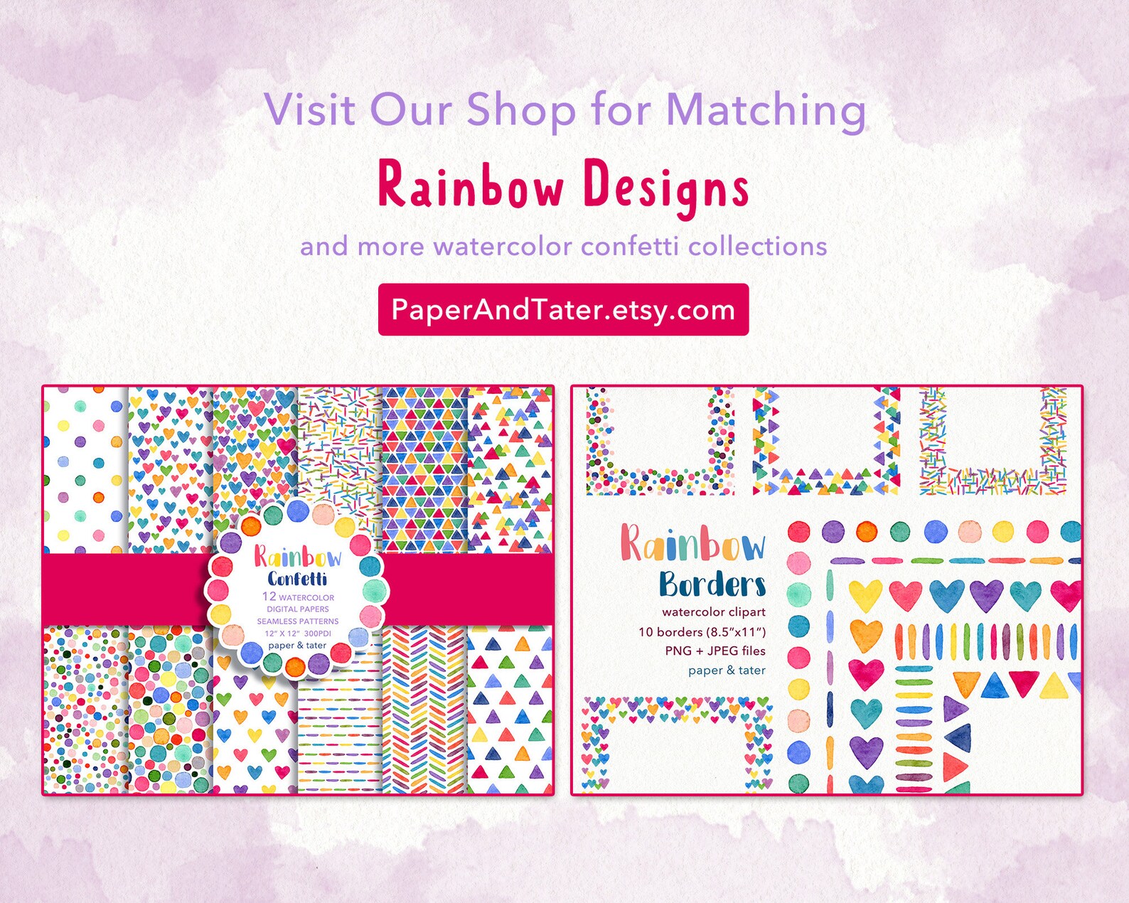 Watercolor Rainbow Borders Clipart Graphics, Colorful Rainbow Frame ...
