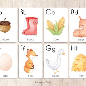 Fall Alphabet Cards, Autumn ABC Cards, Educational Preschool Fall ...