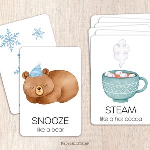 Winter Movement Cards for Kids, Winter Action Cards, Preschool Gross ...