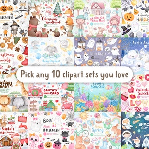 Custom Mix and Match Clipart Bundle | Choose Your Favorite 10 Clipart ...