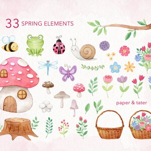 Fairy Garden Watercolor Clipart, Spring Fairies PNG - Etsy