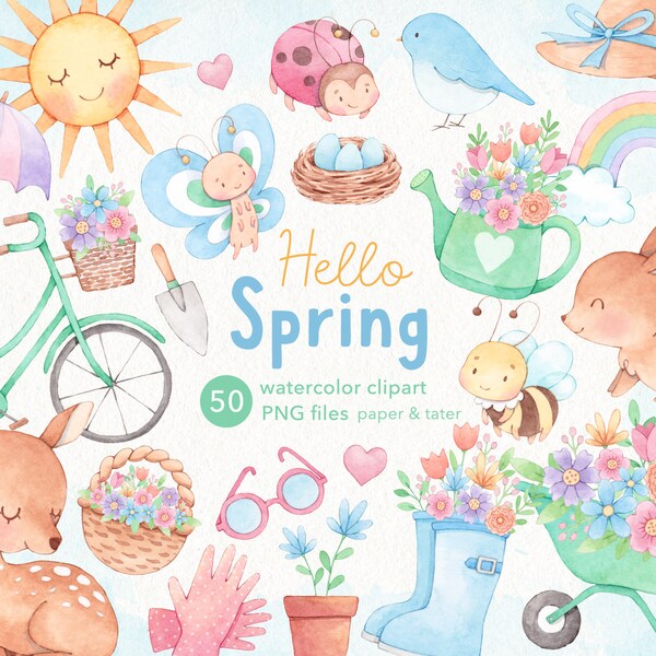 Spring Clipart - Etsy