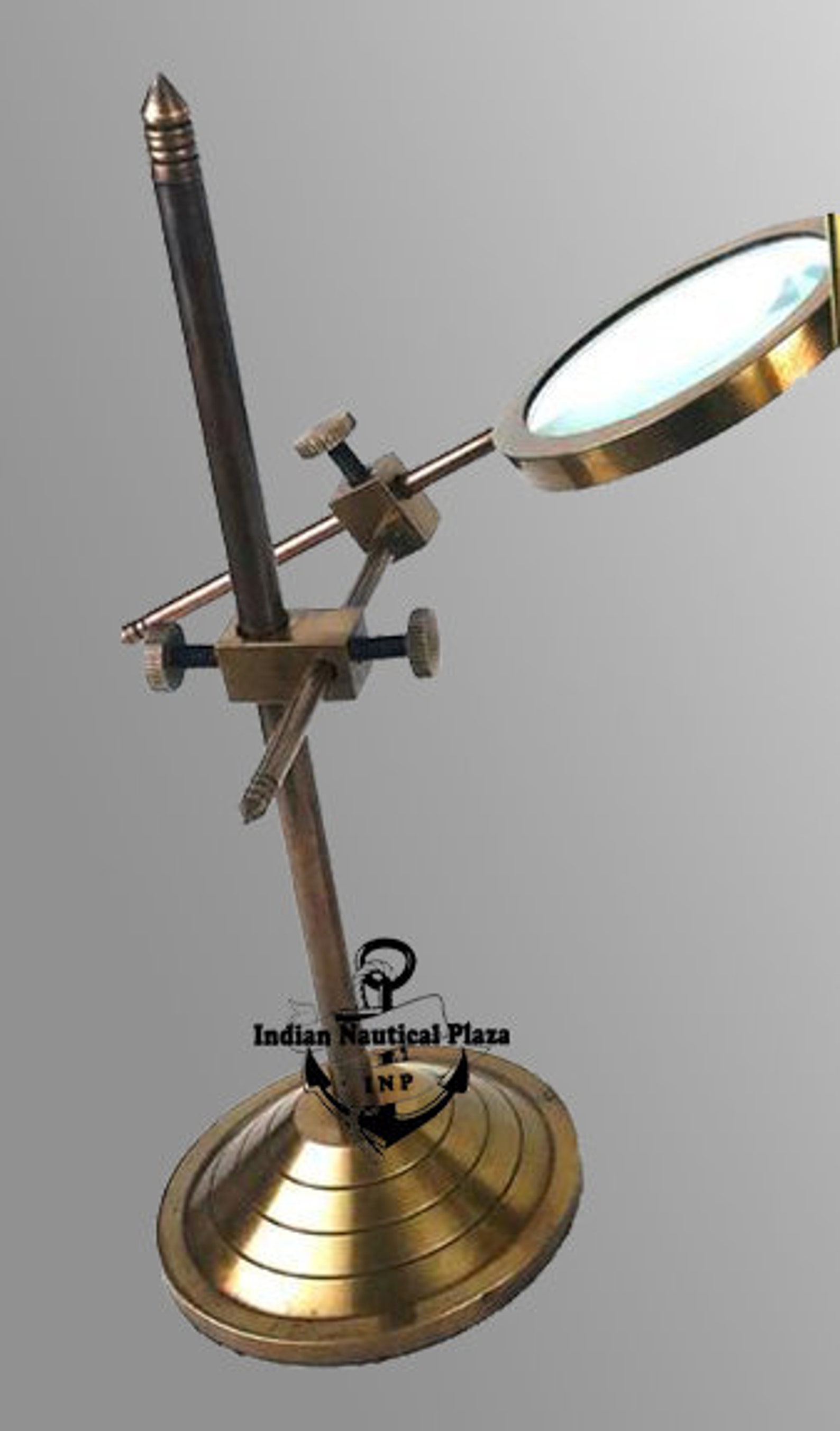 Solid Brass Desktop Magnifying Glass Vintage Adjustable Stand | Etsy