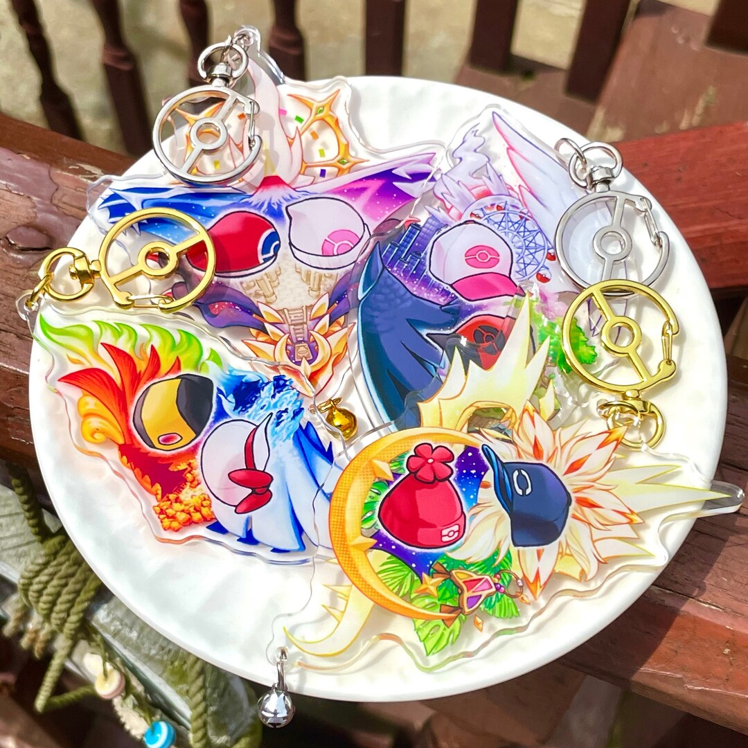 4” Pkmn Hats Clear Acrylic Keychain/charm - Etsy