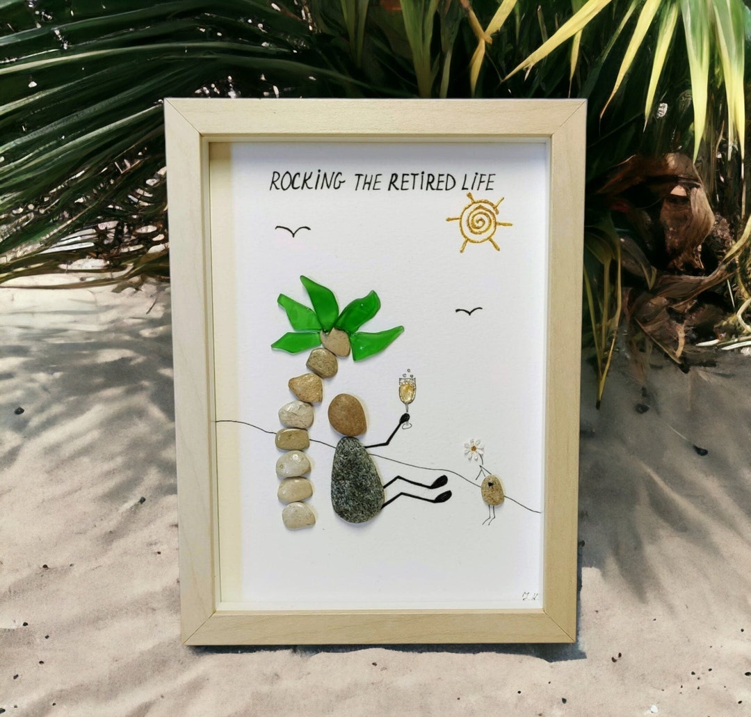 Retirement Gift/ Retirement Pebble Art Picture/ Coworker Leaving Gift ...