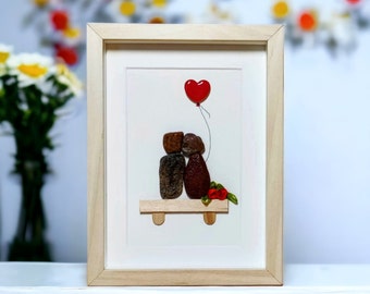 Pebble Art Couple Wedding or Engagement Gift for Couple - Etsy