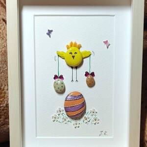 Easter Gift Pebble Art Easter Picture Pebble Art Birds Family - Etsy