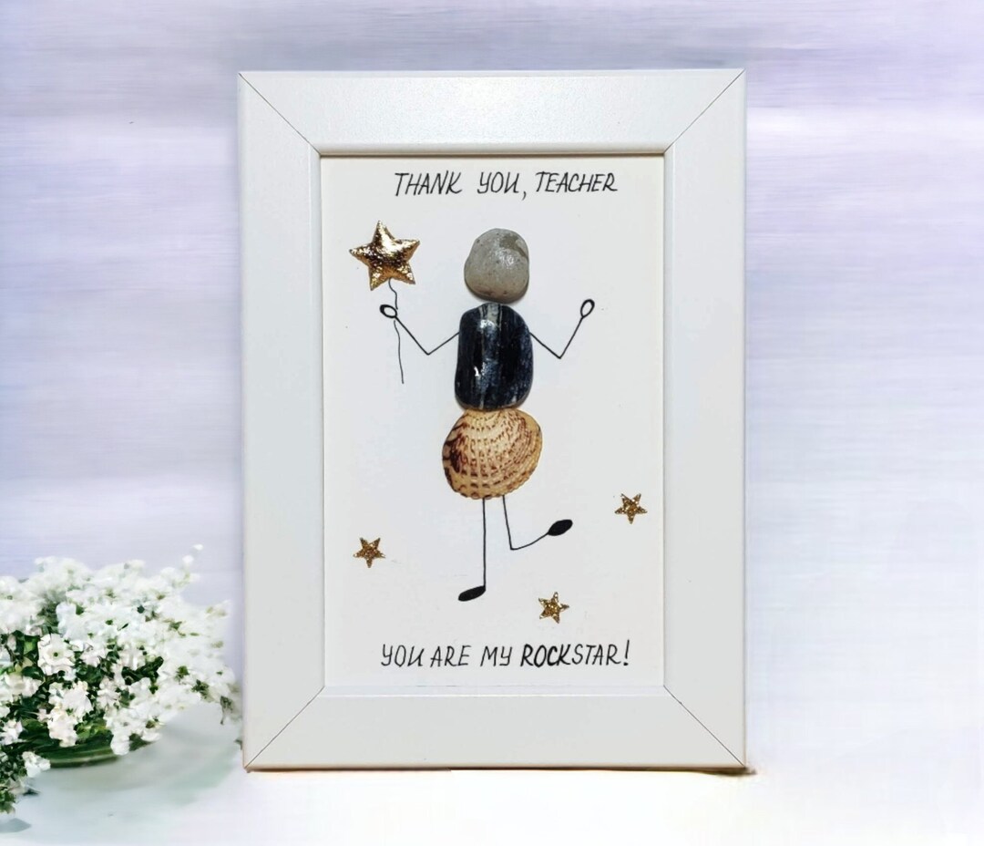 Thank You Teacher Gifts/ Teacher Pebble Art/ Teacher Appreciation ...