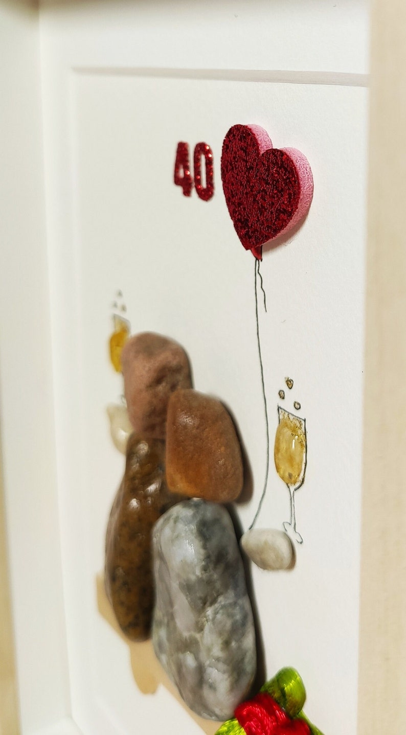 40th Ruby Wedding Anniversary 40th Anniversary Gift Pebble - Etsy