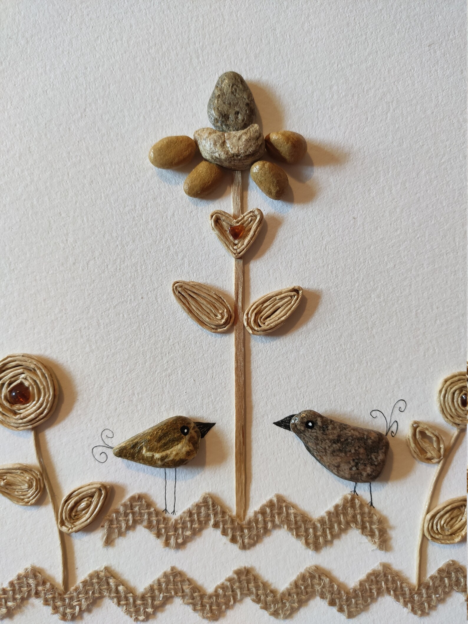 Birds Gift Birds Pebble Art Picture Pebble Art Birds | Etsy