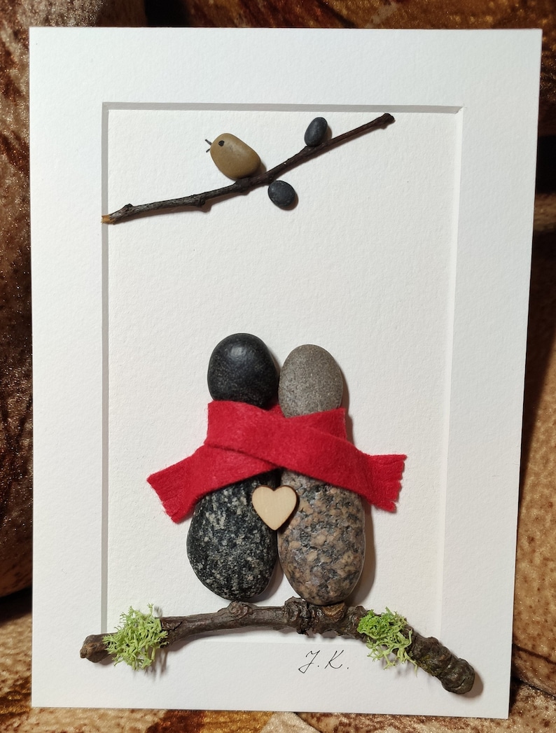 Personalised Friends Pebble Art Anniversary Gift Pebble Couple | Etsy