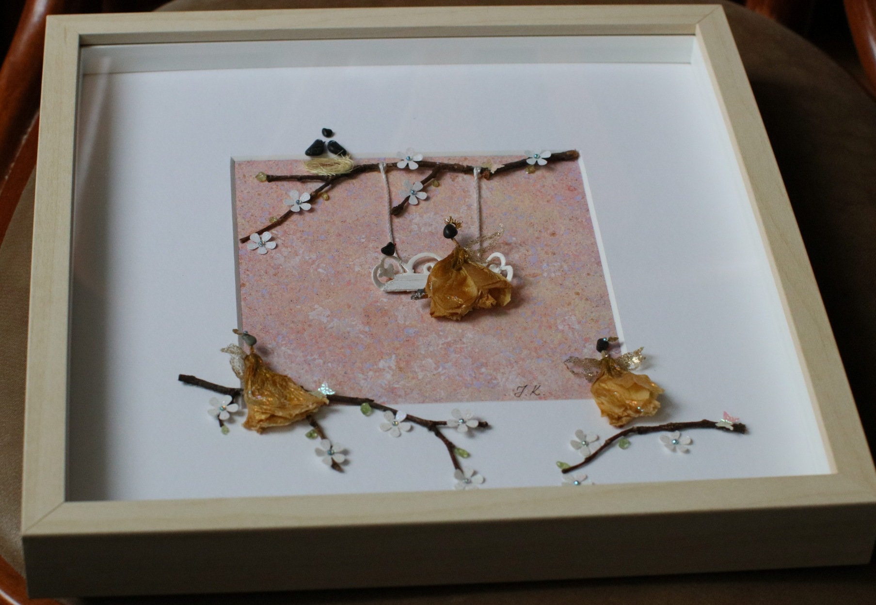 Pebble Art Fairy Picture Painting Flowers Dried Flowers | Etsy