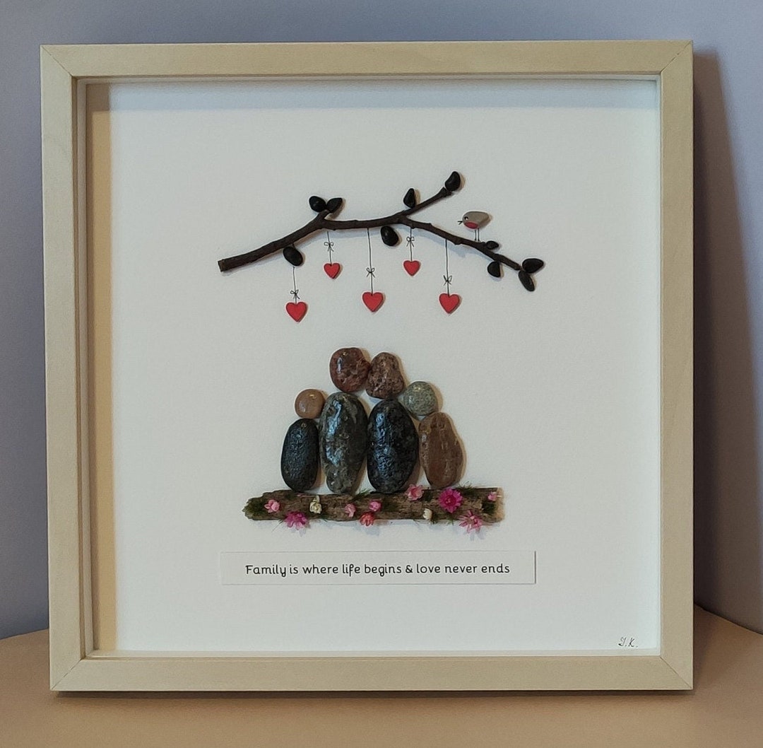 Personalised Family Gift Unique Family Gift Pebble Art - Etsy