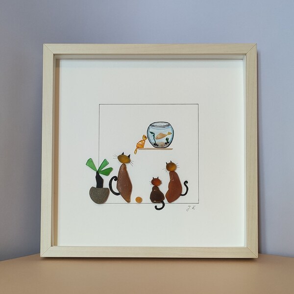 Pebble Art Cats - Etsy UK