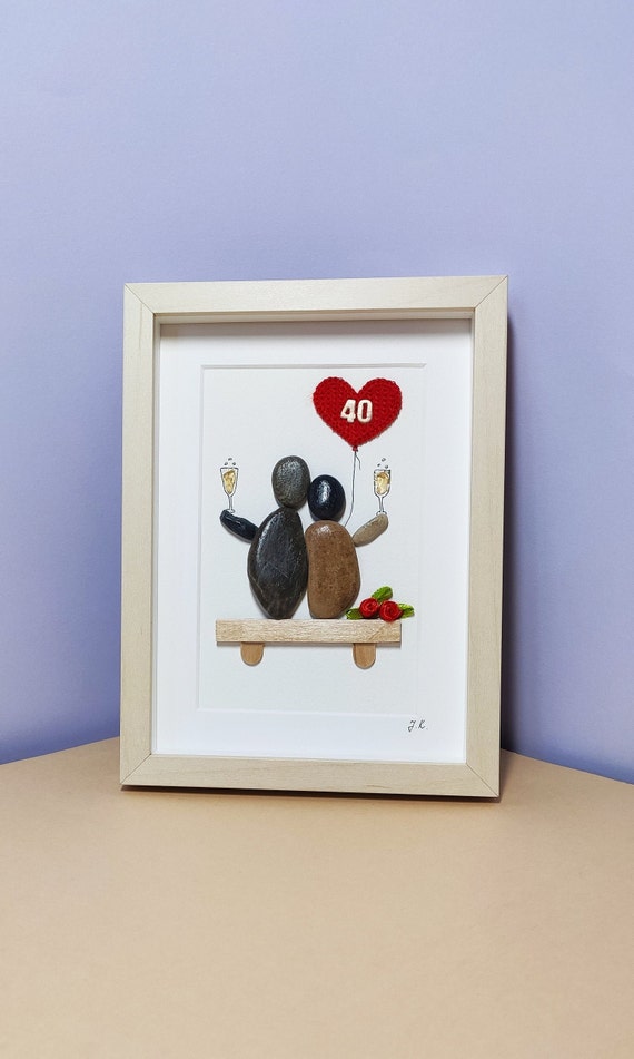 40th Ruby Wedding Anniversary 40th Anniversary Gift Pebble | Etsy