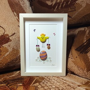 Easter Gift Pebble Art Easter Picture Pebble Art Birds Family | Etsy