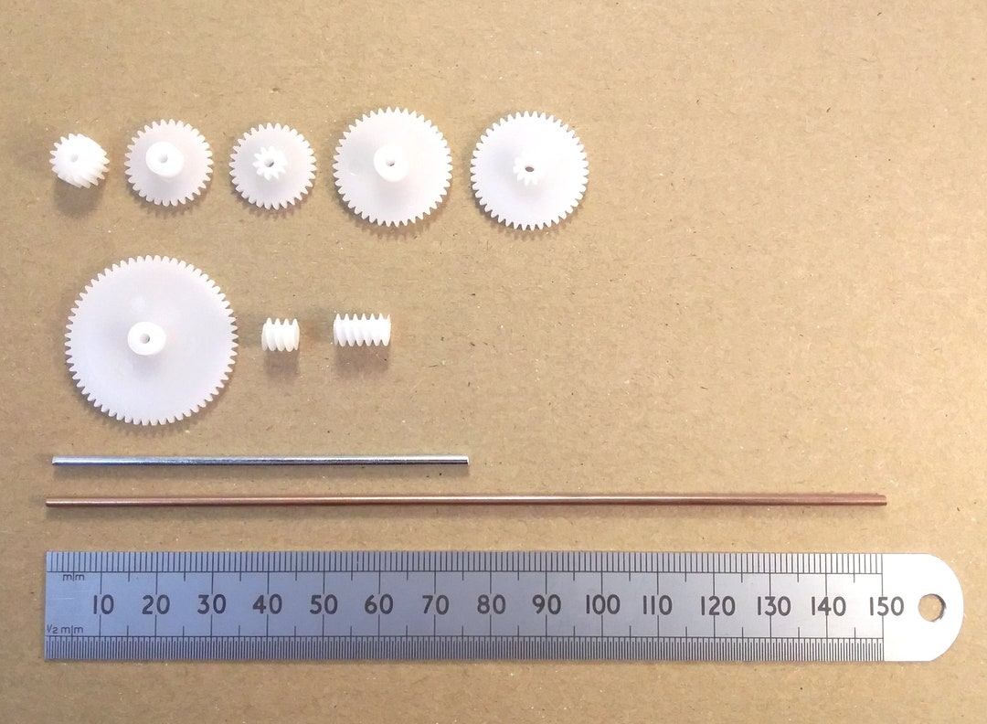 Miniature Plastic Cog Gear Wheel Worm or Shaft With 2mm Hole - Etsy