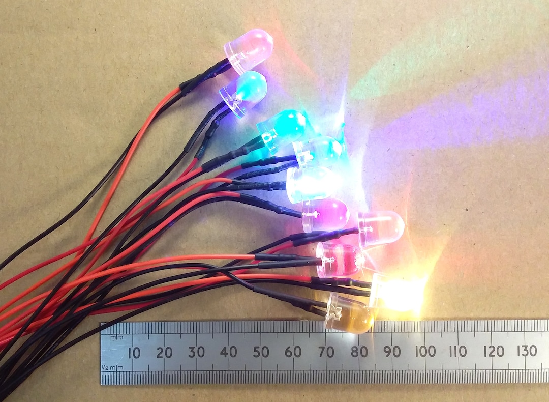 10mm LED Clear High Brightness 12V Volt Constant, Pre-wired Works From ...