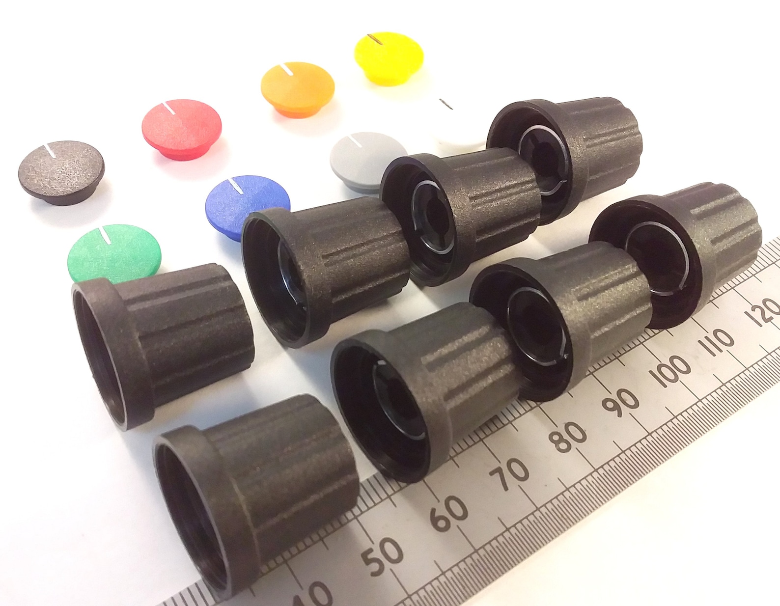 Volume Control Knob 19mm With Movable Pointer Cap for 6.0mm Round Shaft, Various Colours K21 ...