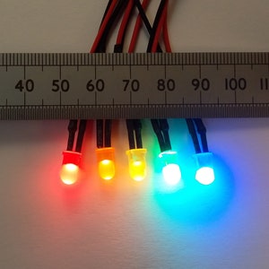 LED 5mm 12V Pre-wired 12 Volt Diffused Lens Various Colors Constant - Etsy