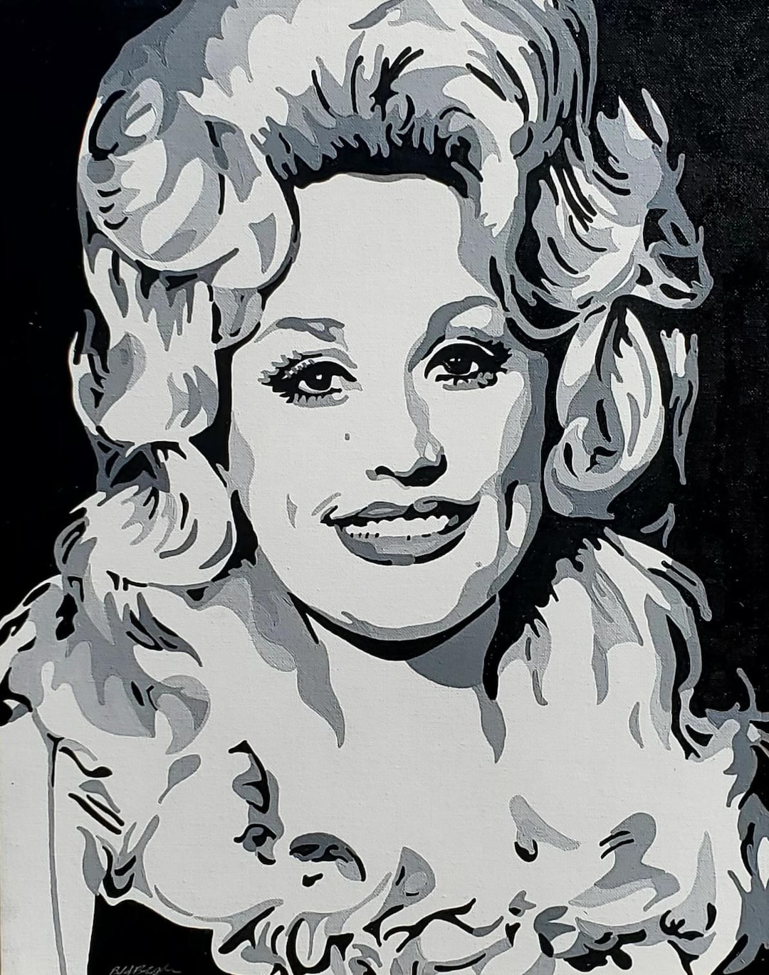 Dolly Parton Painting: Original Acrylic Portrait, 16x20 Canvas - Etsy