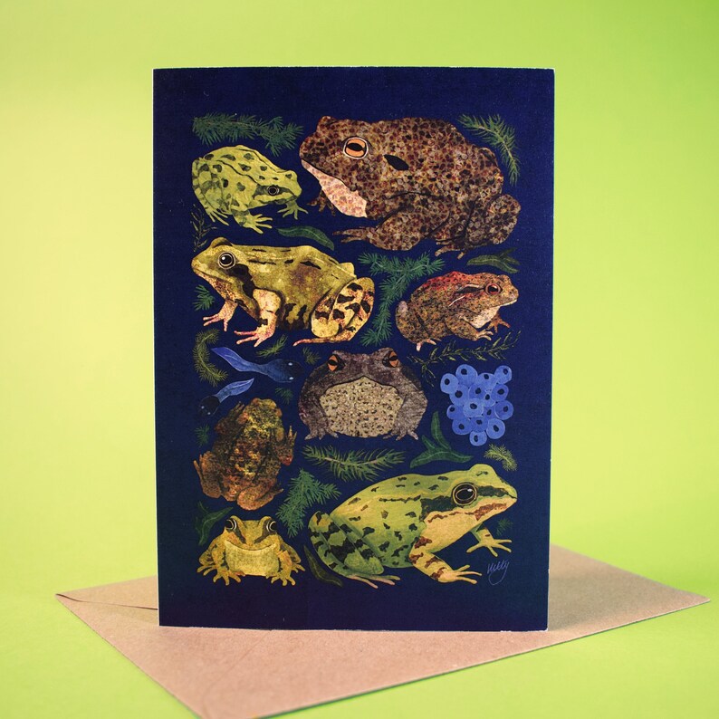 British Frogs and Toads A6 Greeting Card - Etsy
