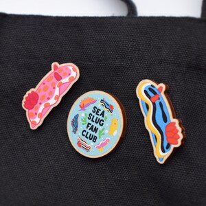 Sea Slug Fan Club Wooden Eco Pin Badge Nudibranch - Etsy