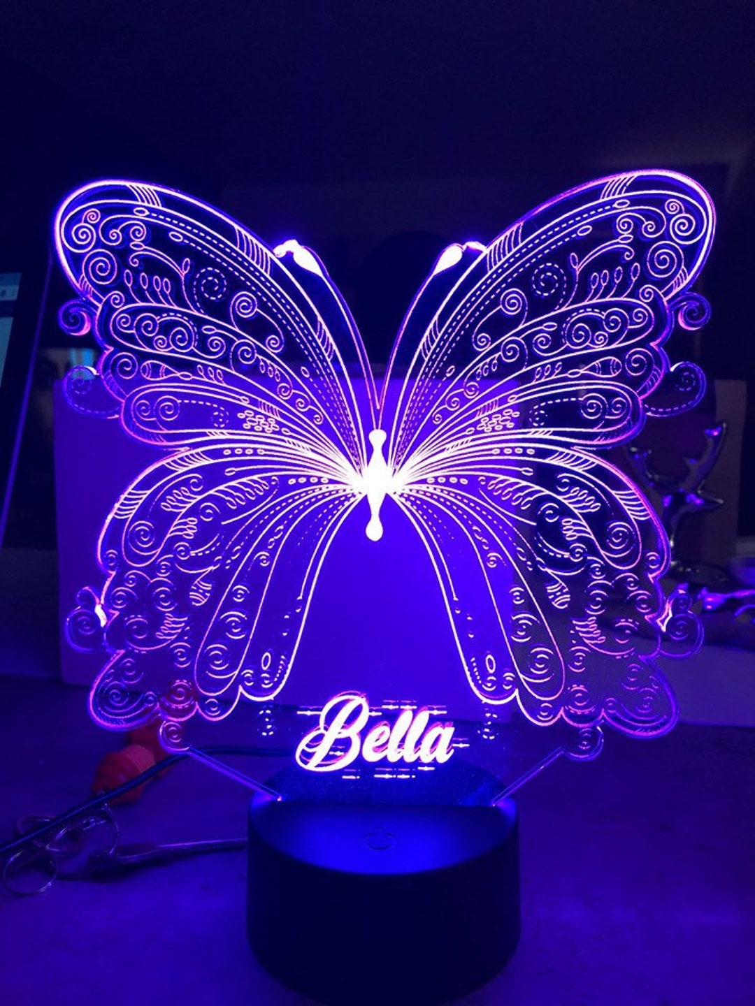 Personalized Butterfly Night Light: Acrylic LED Lamp - Etsy