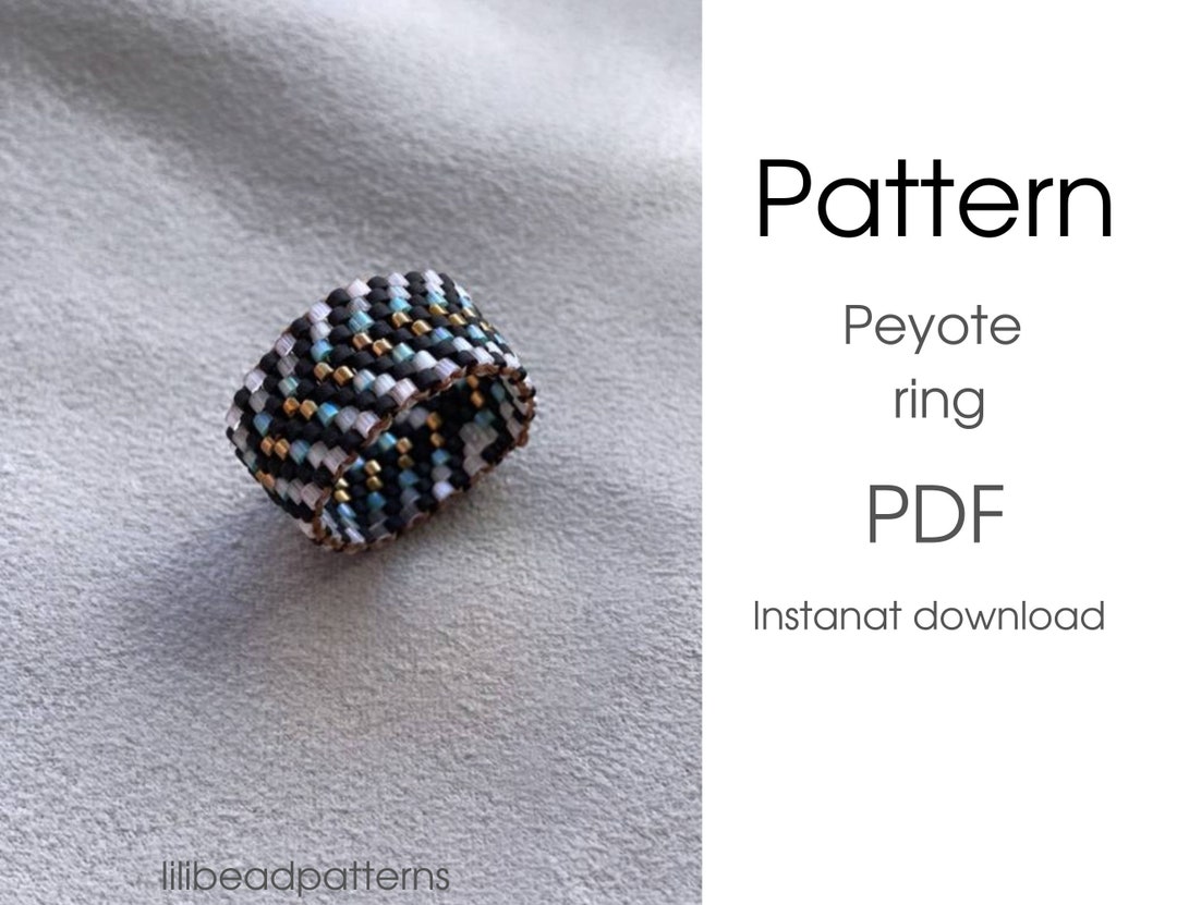 Peyote Ring Pattern - Shiny Stripes - DIY Handmade Miyuki Delica ...