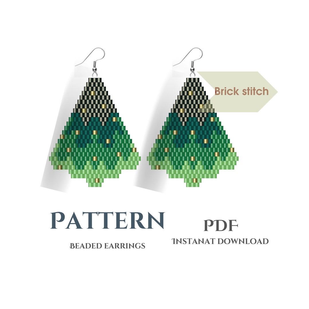 Christmas Tree Pattern, Brick Stitch, Seed Bead Pattern, DIY Beaded ...