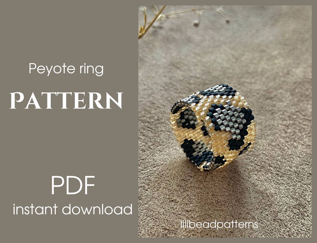Peyote Ring Pattern - Animal Print - DIY Handmade Miyuki Delica Pattern ...