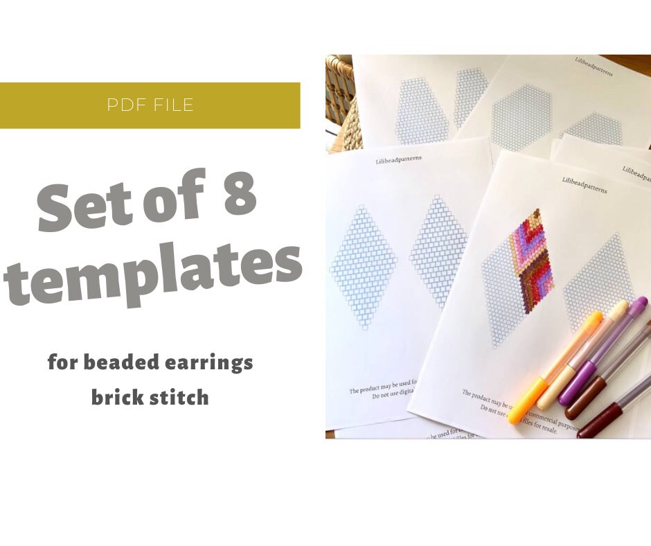 Beading Graph Template – Brick Stitch Miyuki Delica 11 (PDF Pattern) - Etsy
