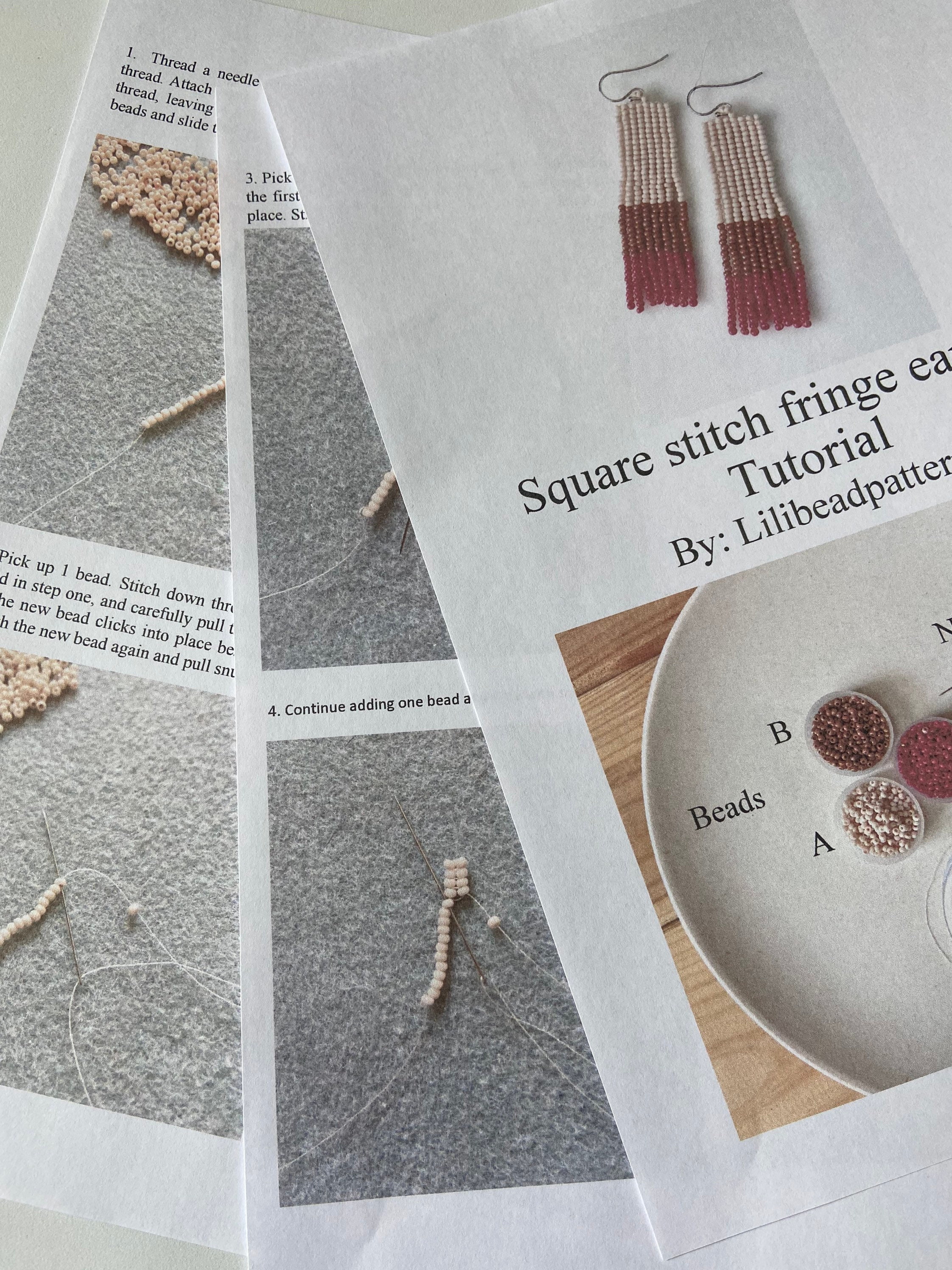 Tutorial beaded fringe earrings DIY seed bead earrings | Etsy