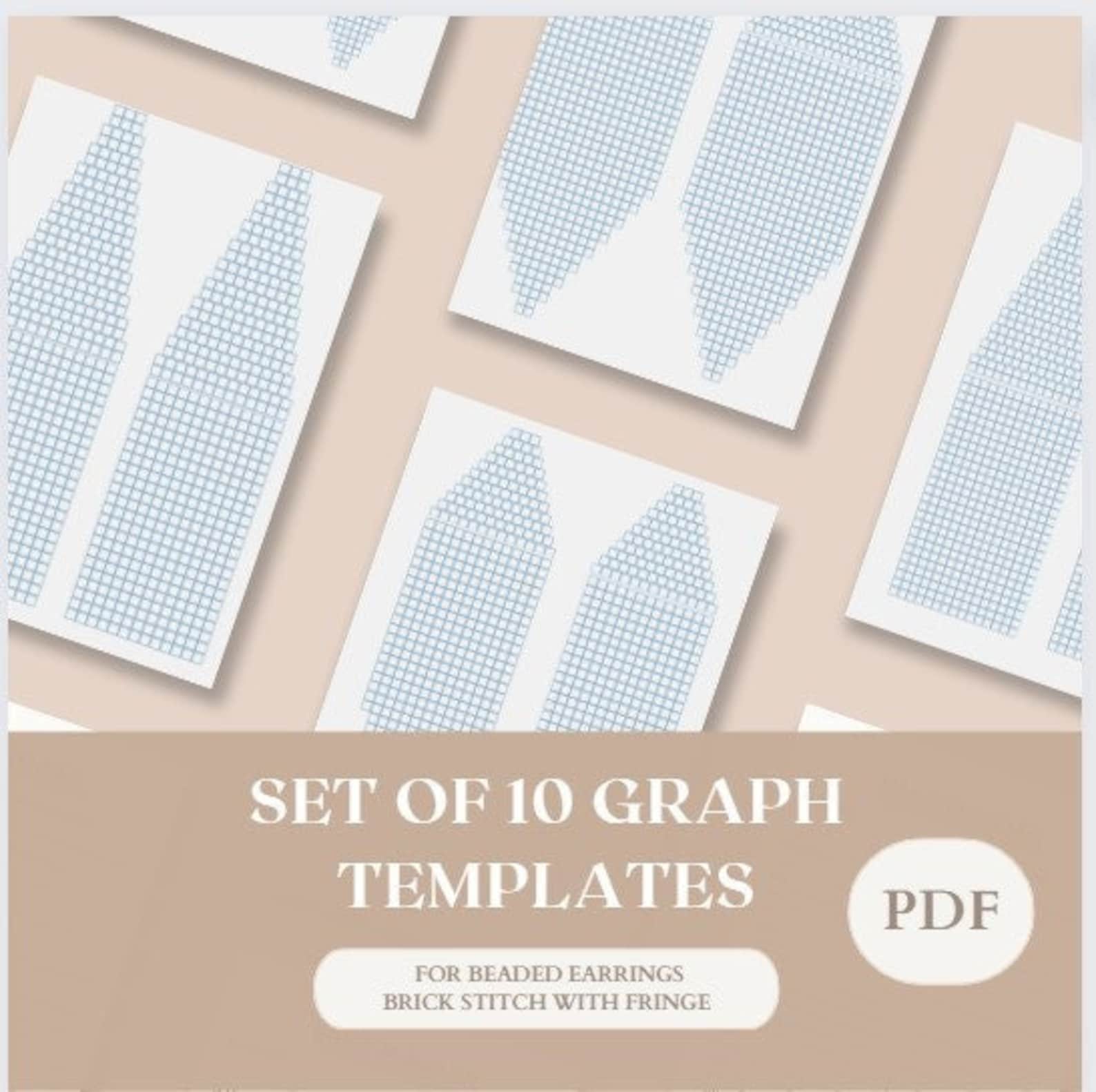 Beading Graph Template – Brick Stitch Earrings, Miyuki Delica Size 11 ...