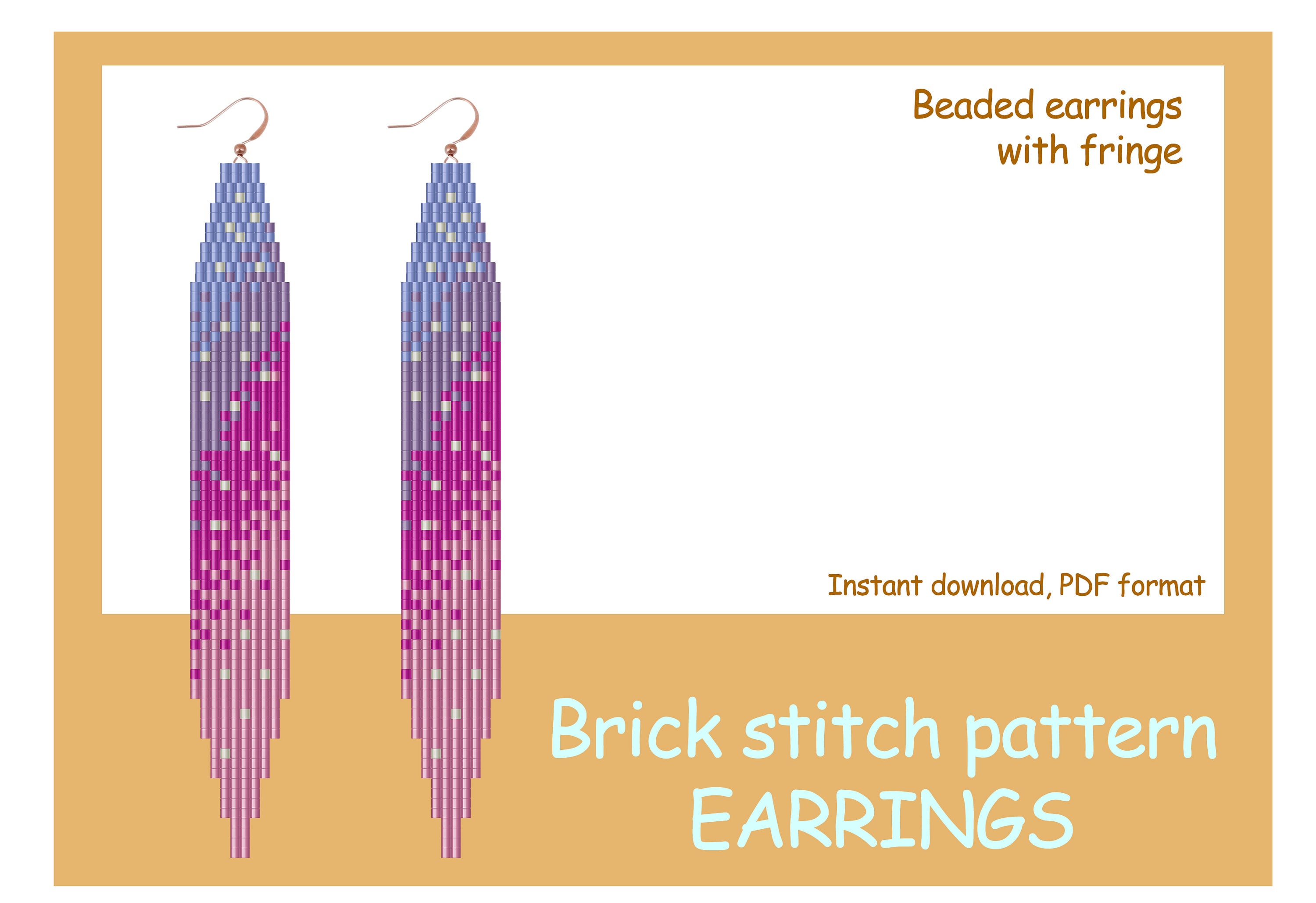 Earring Pattern for Beading Brick Stitch Pattern for Beaded - Etsy Canada