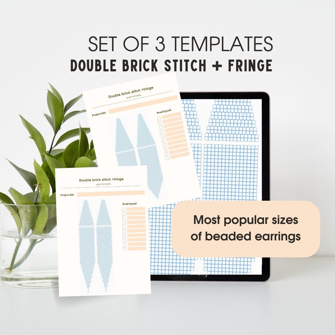Beaded Templates - Set of 3 Bead Graph Templates for Bead Fringe ...