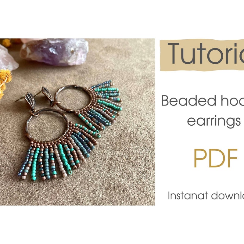 Beaded Hoop Earrings - Etsy