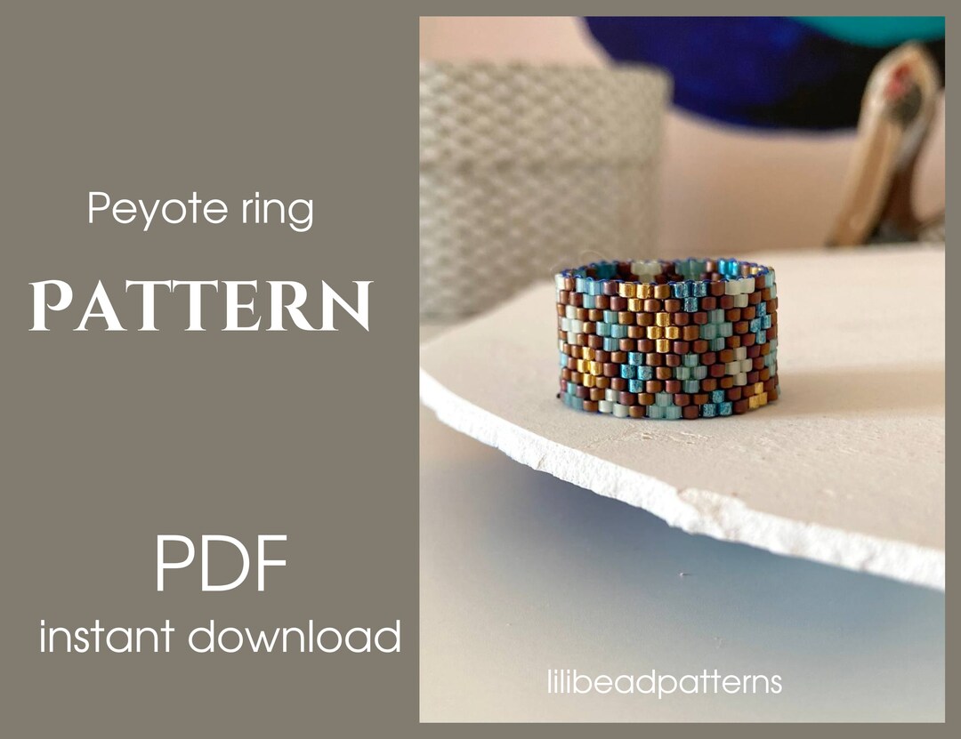 Peyote Ring Pattern - Animal Print - DIY Handmade Miyuki Delica Pattern -stylish Seed Bead Ring ...