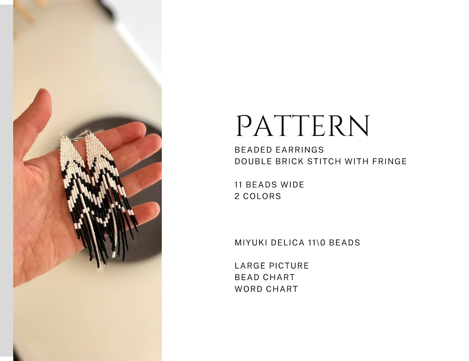 Beaded Earrings PATTERN for Brick Stitch With Fringe - Native Feather ...