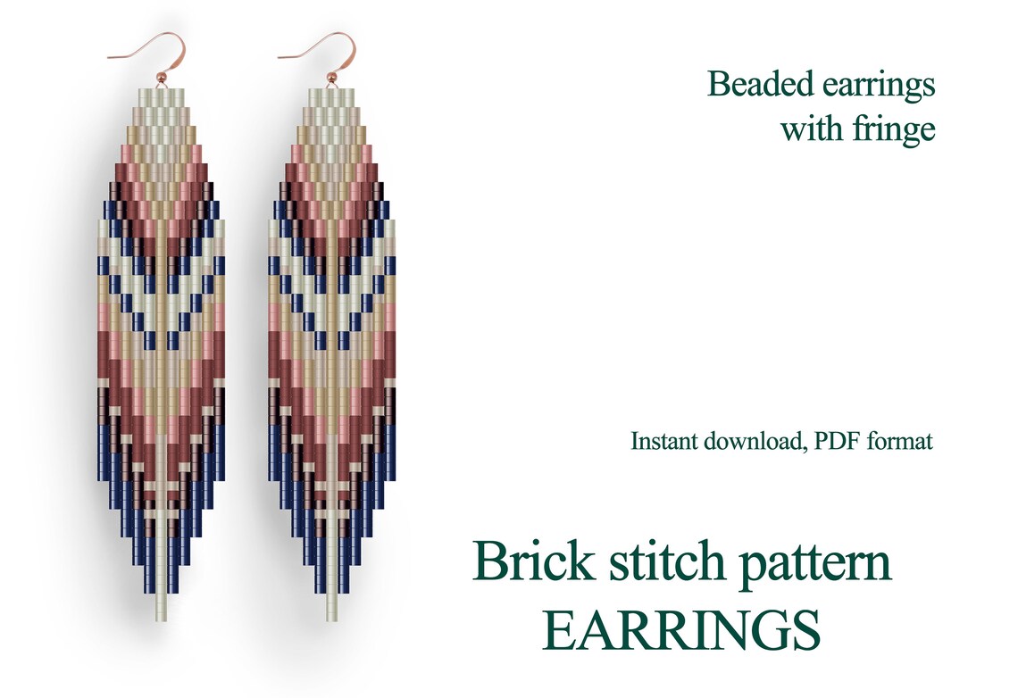 Earrings Pattern Brick Stitch Seed Bead Pattern Bead - Etsy