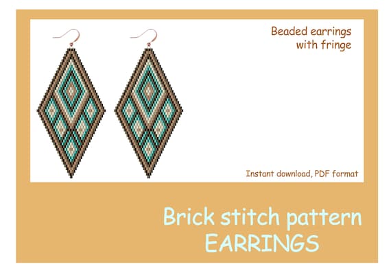 Brick stitch pattern. Bead pattern for earrings. Rhombus | Etsy
