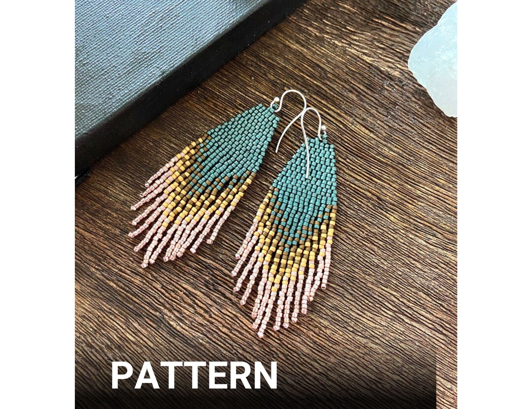 Earrings Pattern - Brick Stitch - Seed Bead Pattern - Bead Weaving - Instant Download - Native ...