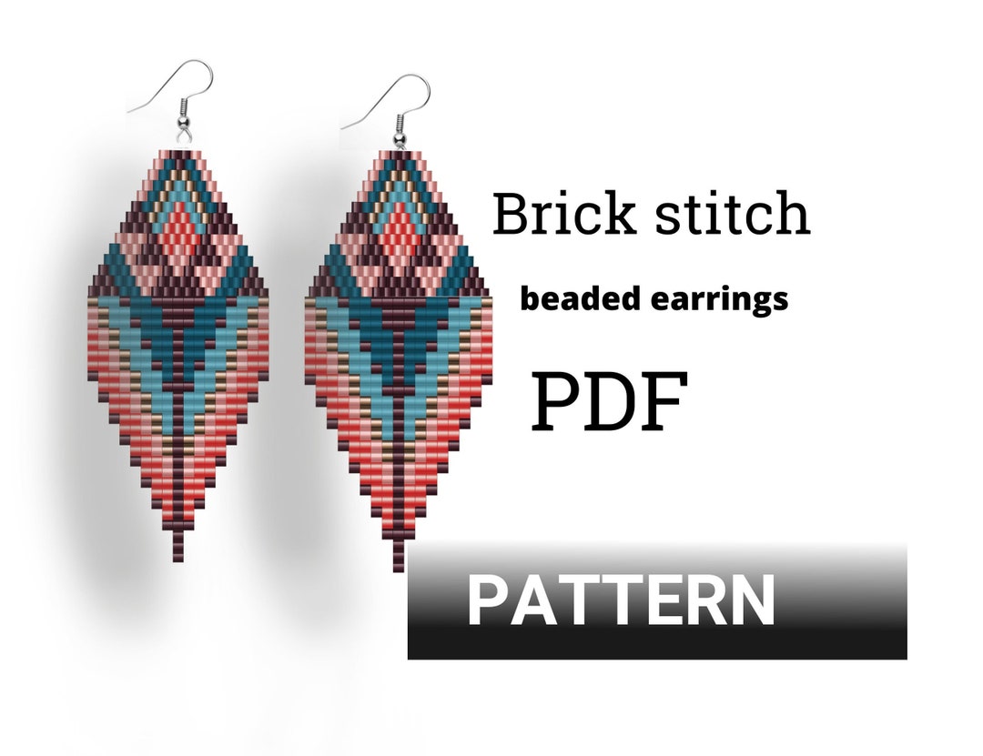 Earring Pattern for Beading Brick Stitch Pattern for Beaded Fringe ...