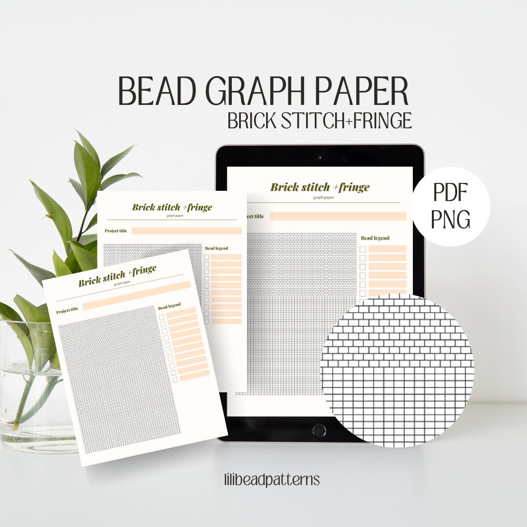 Graph Paper Template for Bead Projects Brick Stitch With Fringe, DIY ...