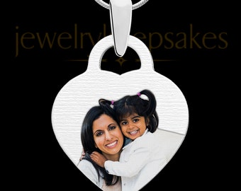 Photo Engraved Stainless Small Heart Pendant | Etsy