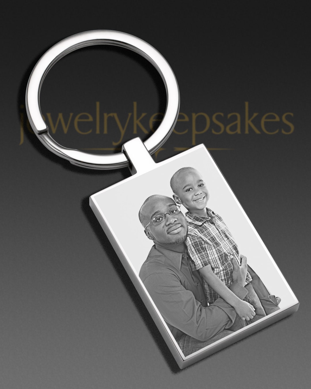 Photo Engraved Stainless Rectangle Keychain - Etsy